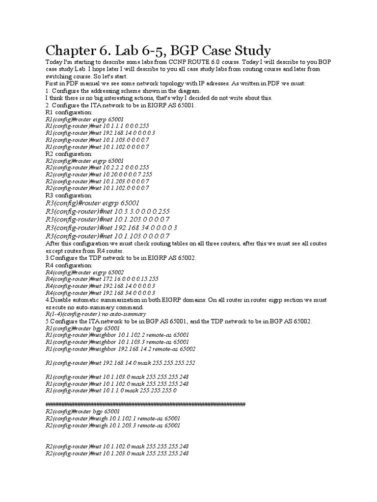 BGP Case Study | PDF