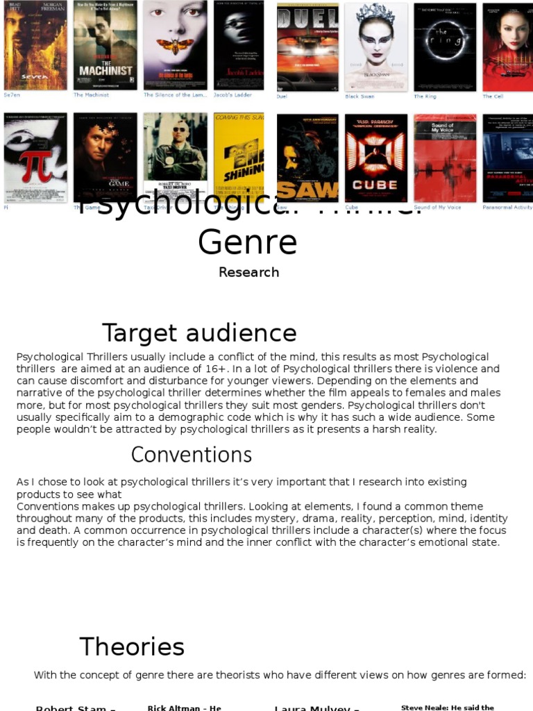 Psychological Thriller Genre | PDF | Thriller (Genre) | Genre