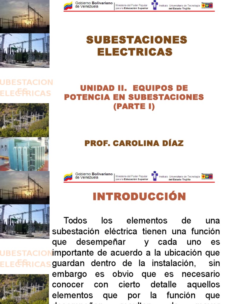 Unidad 2. Equipos de Potencia en Subestaciones (Parte 1) | PDF ...