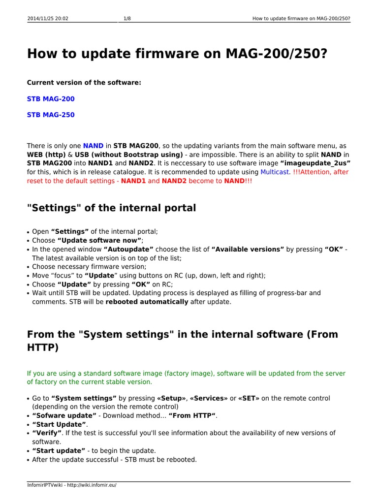 How To Update Firmware On Mag-200 250 | PDF | Booting | Multicast