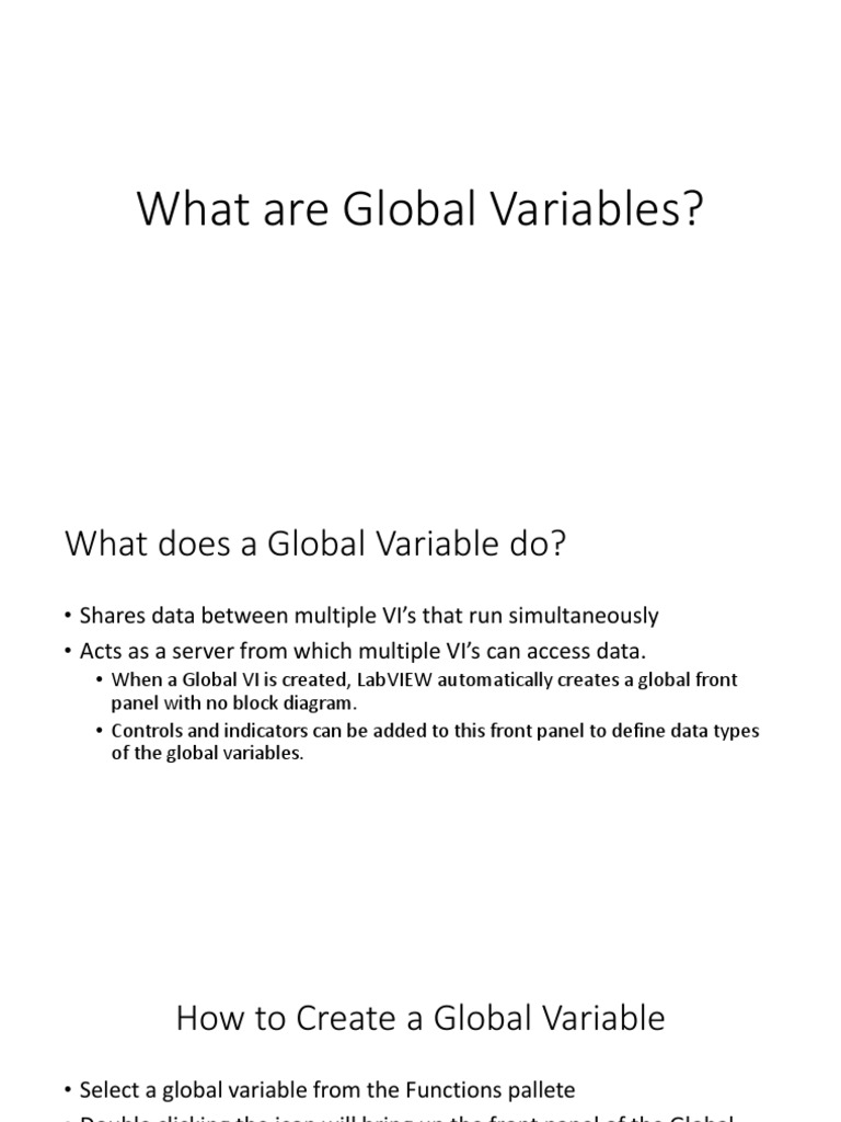 Understanding Global Variables in LabVIEW | PDF