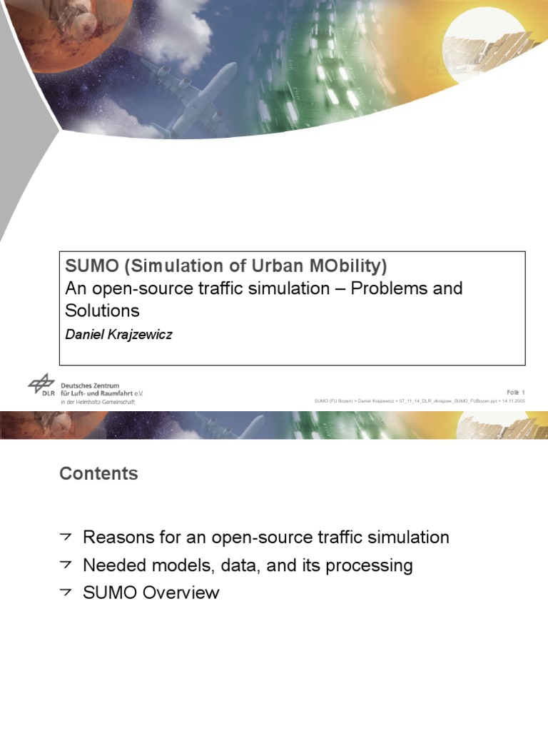 SUMO Presentation | PDF | Traffic | Simulation