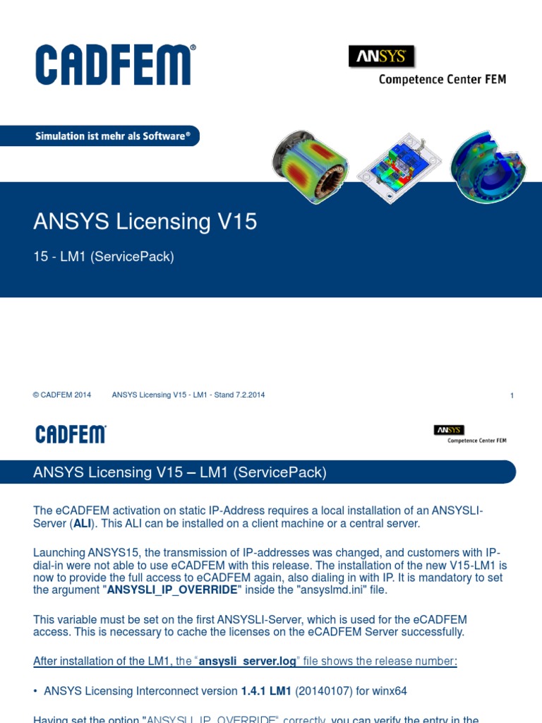 Ansys Licensing v15 Lm1 PPT en | PDF | Ip Address | Network Protocols