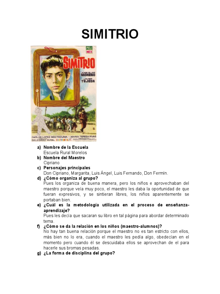 Simitrio: Relación Maestro-Alumnos | PDF