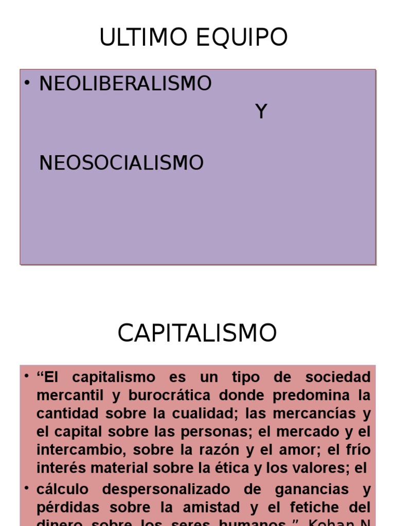 Neoliberalismo y Neosocialismo: Análisis Crítico | PDF | Neoliberalismo ...