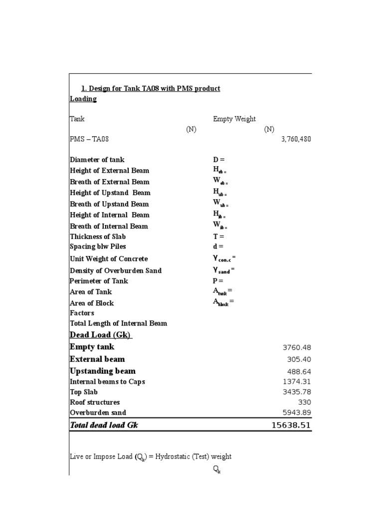 Tanks Pile Foundation Calculation | PDF