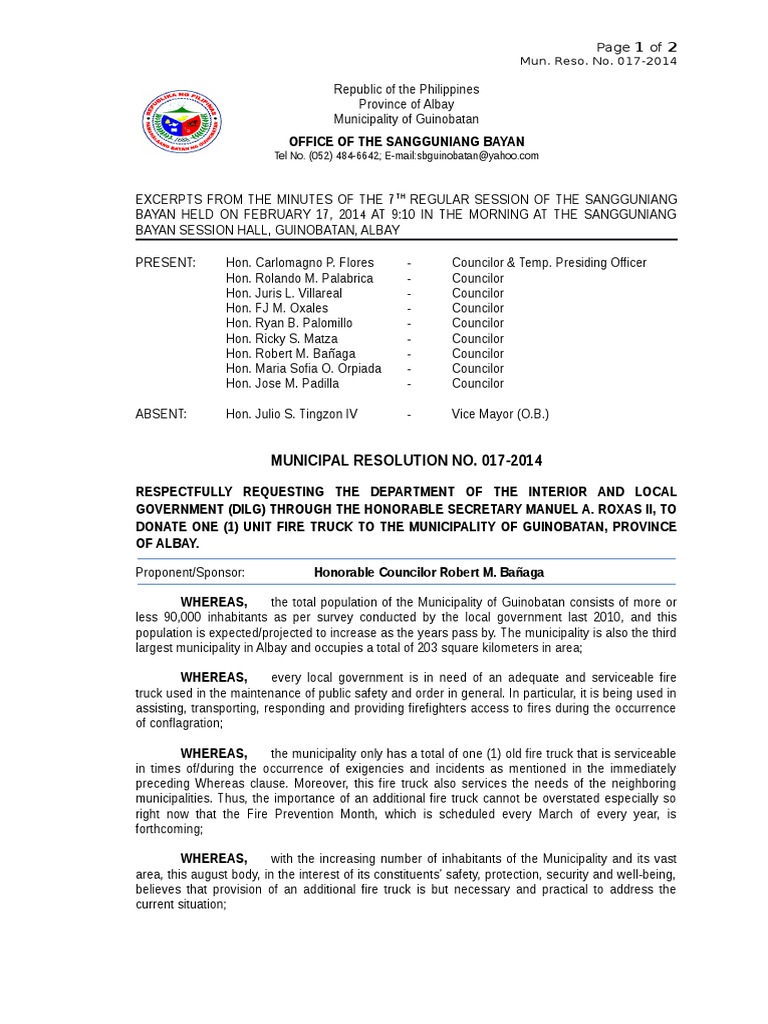 017-2014 Fire Truck Request | Local Government | Public Sphere