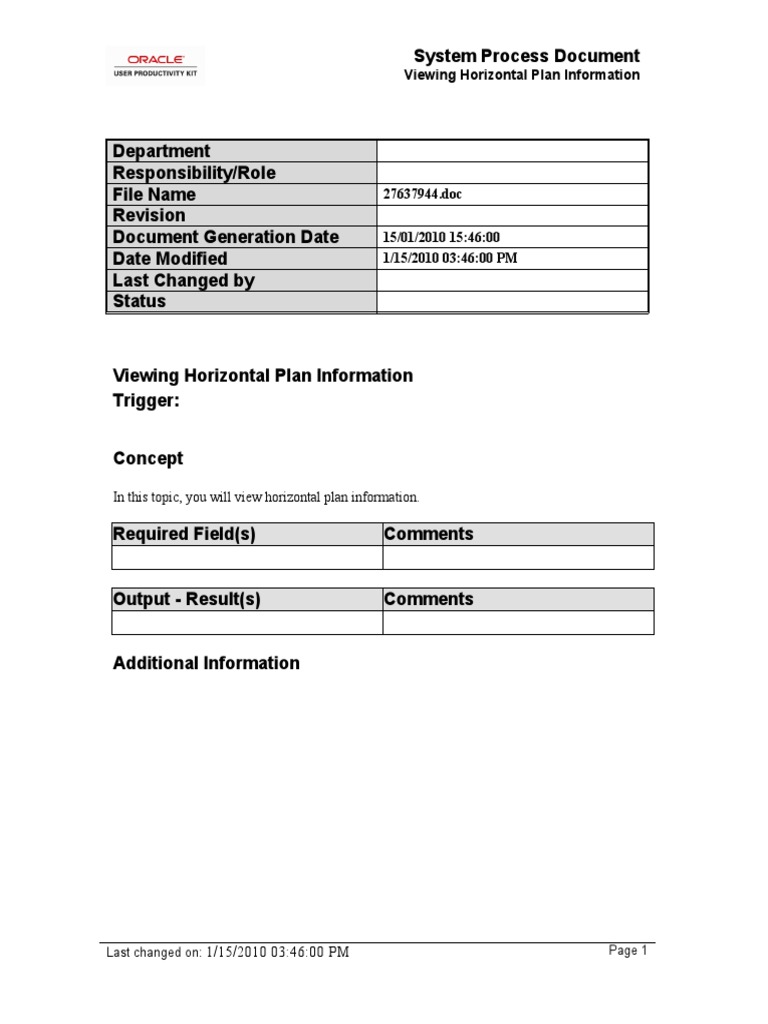 Viewing Horizontal Plan Procedures | PDF | Chart | Menu (Computing)