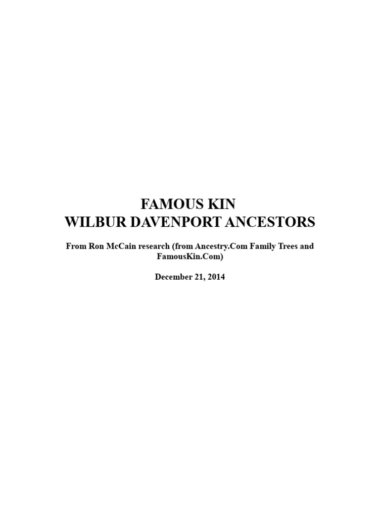 Davenport Famous Kin Summary | PDF | House Of Plantagenet | House Of ...