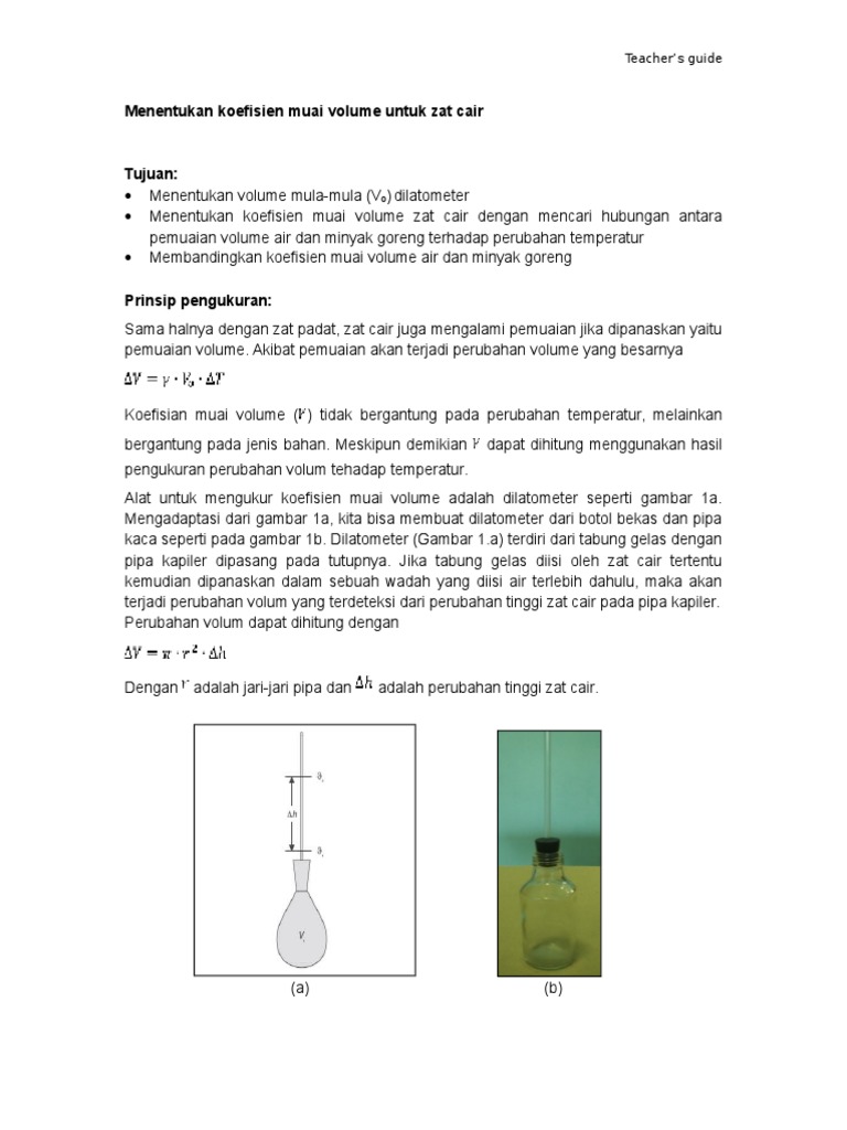 Percobaan Pemuaian Volume DGN Dilatometer Sedehana | PDF