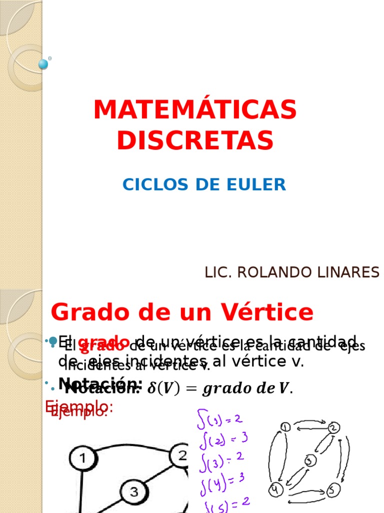 Ciclo de Euler | PDF | Teoría de grafos | Matemáticas discretas