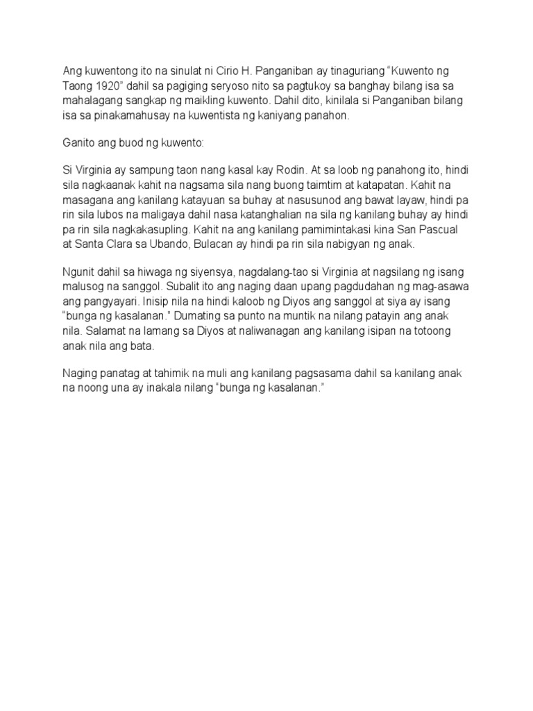 Buod Bunga NG Kasalanan | PDF