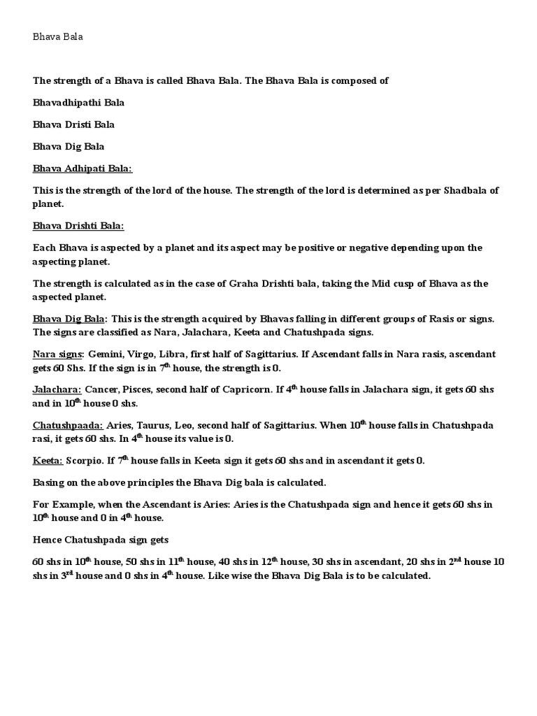 Bhava Bala in Astrology | PDF