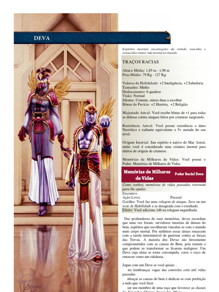 DND 4.0 - Deva - Traduzido em Portugues | PDF | Reencarnação | Dragão