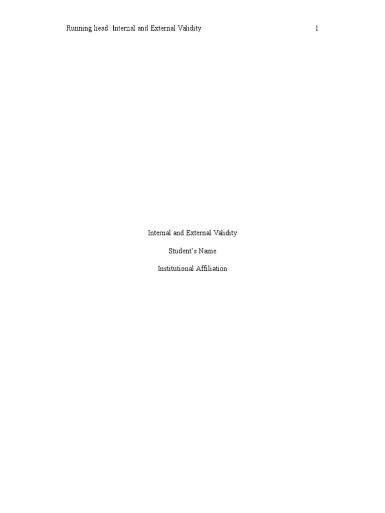 Internal and External Validity | PDF | Validity (Statistics) | Experiment