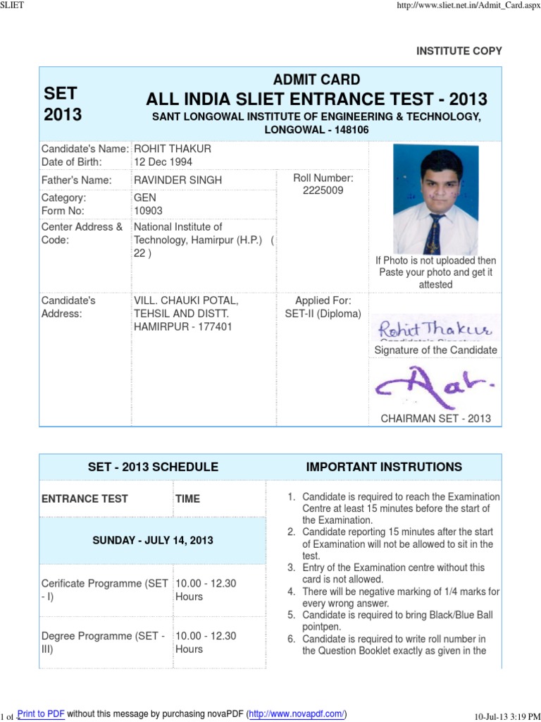 Sliet PDF | PDF | Test (Assessment) | Qualifications