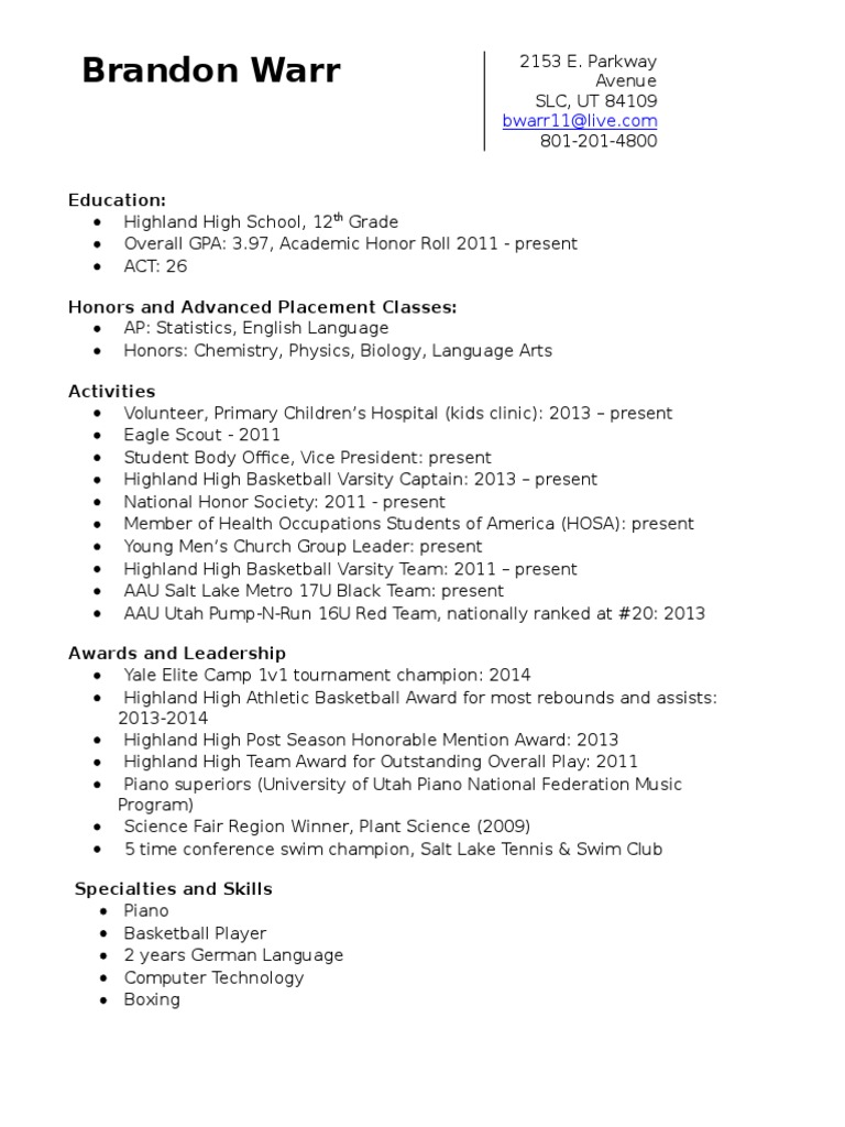 Brandon Resume | PDF | Science & Mathematics