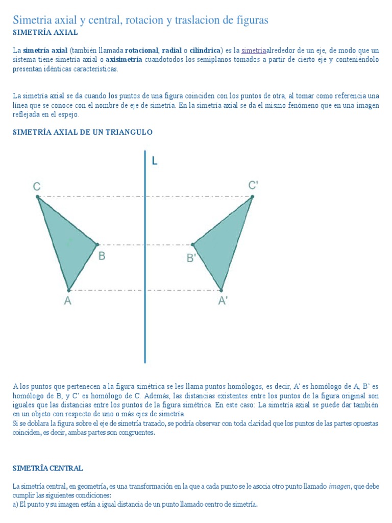Simetria Axial, Central, Rotación y Traslación | Rotación | Simetría Simetria Axial, Central, Rotación y Traslación | Rotación | Simetría