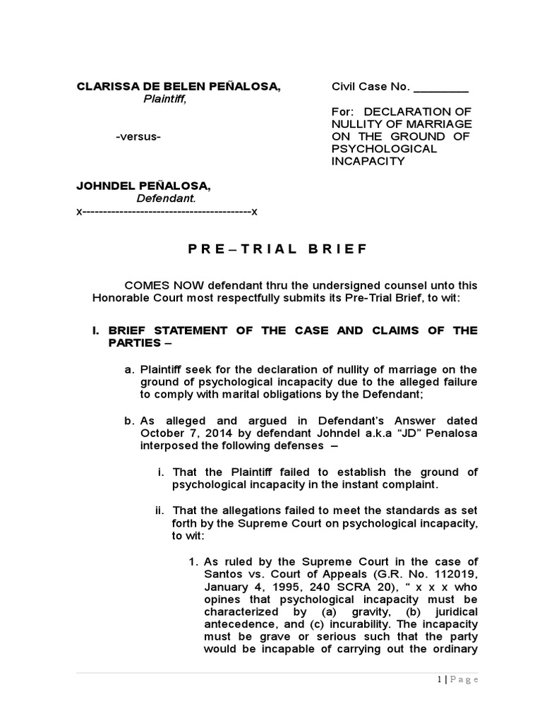 Plaintiff,: Pre-Trial Brief | PDF | Common Law | Public Law