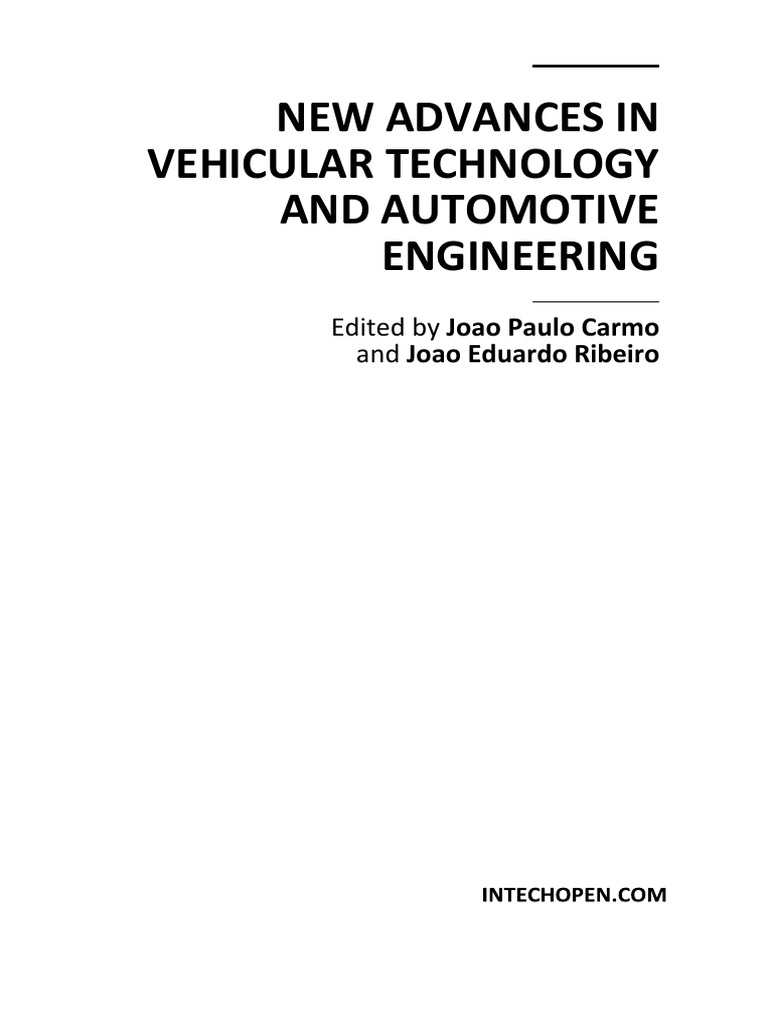 New Advances in Vehicular Technology and Automotive Engineering | PDF ...