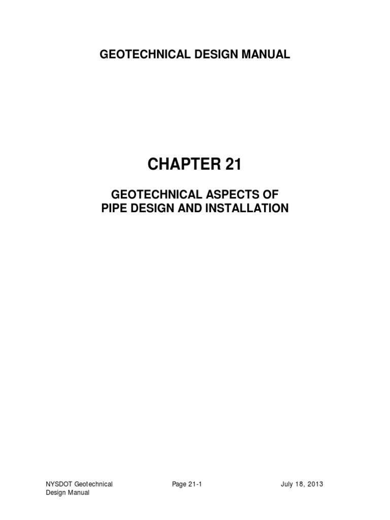 GDM Ch-21 Pipe Design | PDF | Geotechnical Engineering | Pipe (Fluid ...