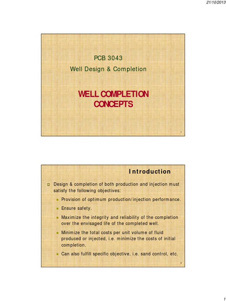 Wellbore Completion Concepts | PDF | Casing (Borehole) | Oil Well