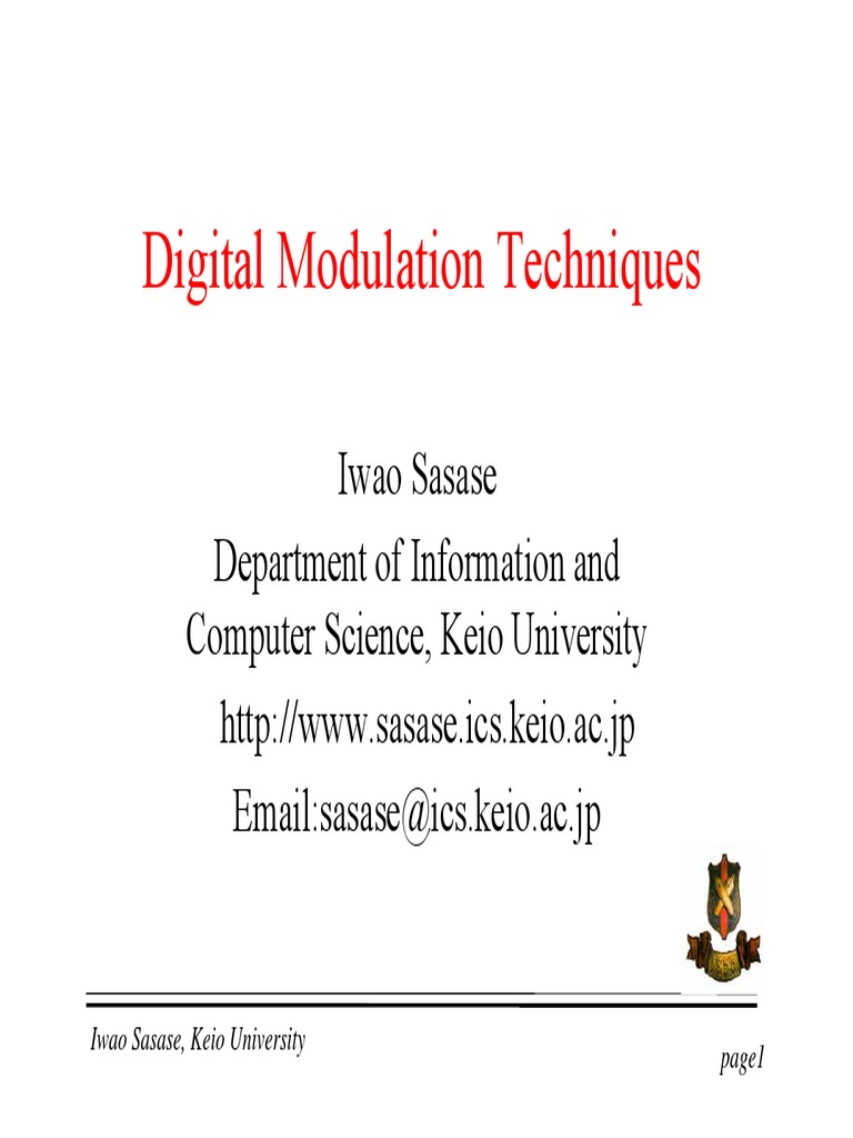Digital Modulation Techniques | PDF | Modulation | Broadcast Engineering