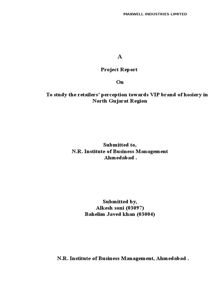 VIP Brand | Download Free PDF | Retail | Marketing Research