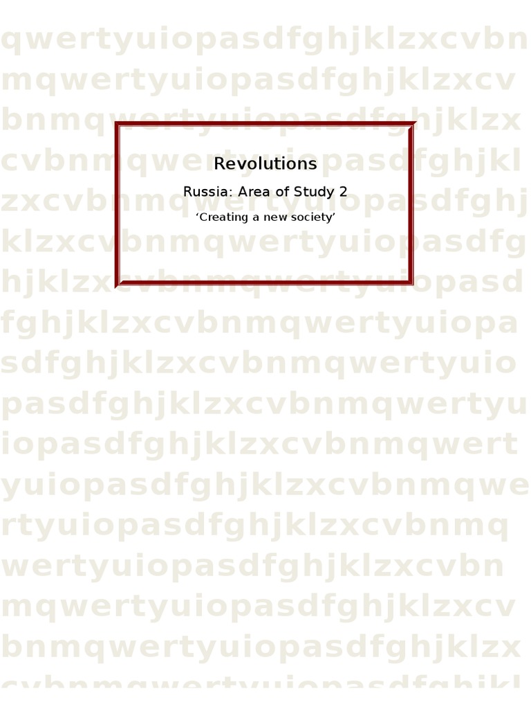 Russian Revolution U3/4 Notes | PDF | Vladimir Lenin | Bolsheviks