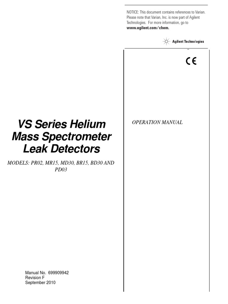 Helium Mass Spectrometer Leak Detector | PDF | Radio Spectrum ...
