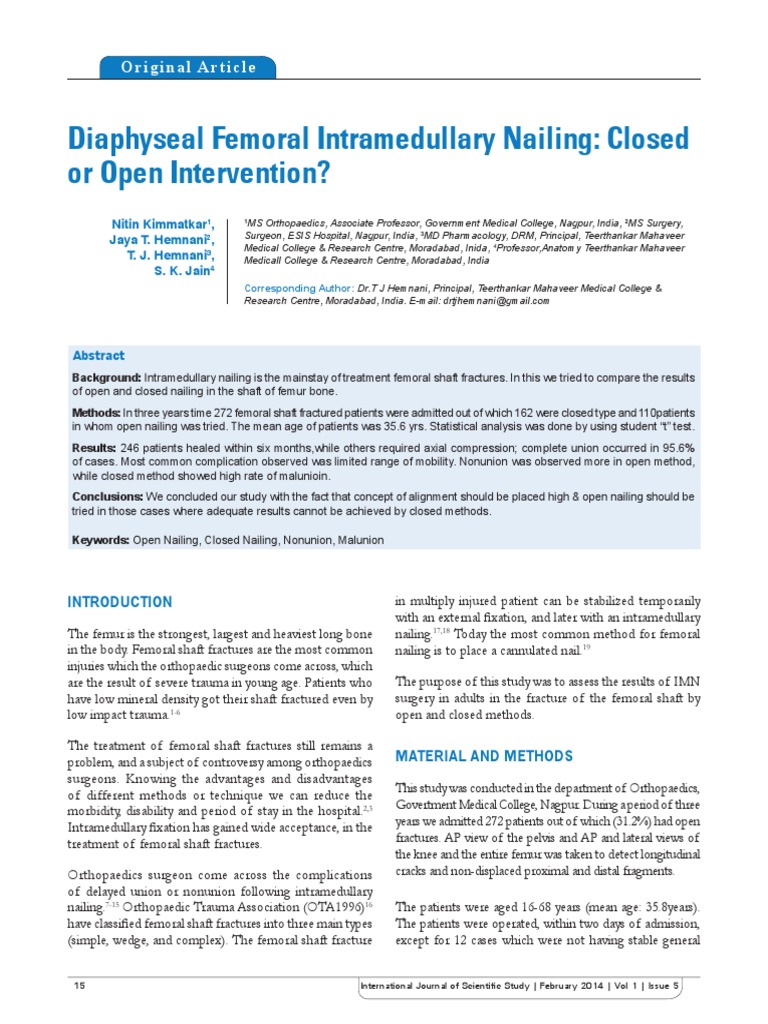 Diafiza Femurala Intramedular Nailing | Orthopedic Surgery | Knee