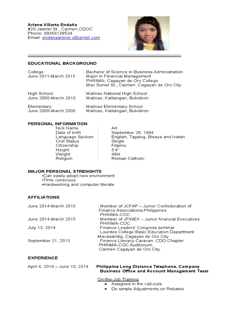 Resume For Narrative | PDF