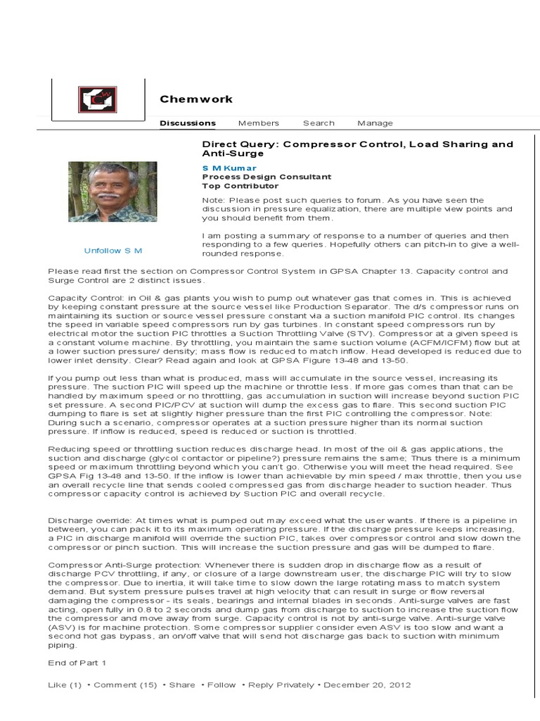 Compressor Control, Load Sharing and Anti-Surge | PDF | Gas Compressor ...