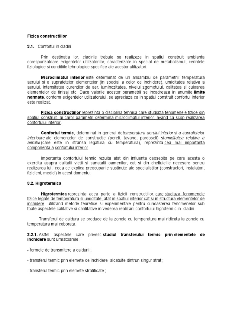 Fizica Constructiilor | PDF
