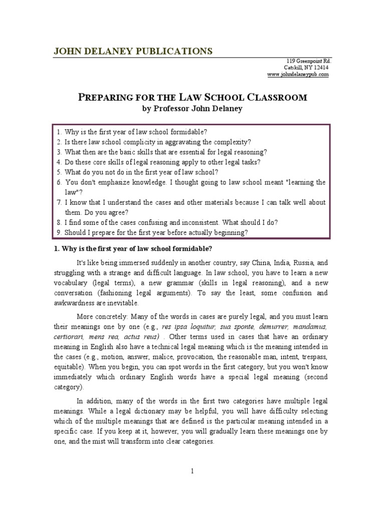 Law School Classroom Preparation Guide Pdf Knowledge Sociology