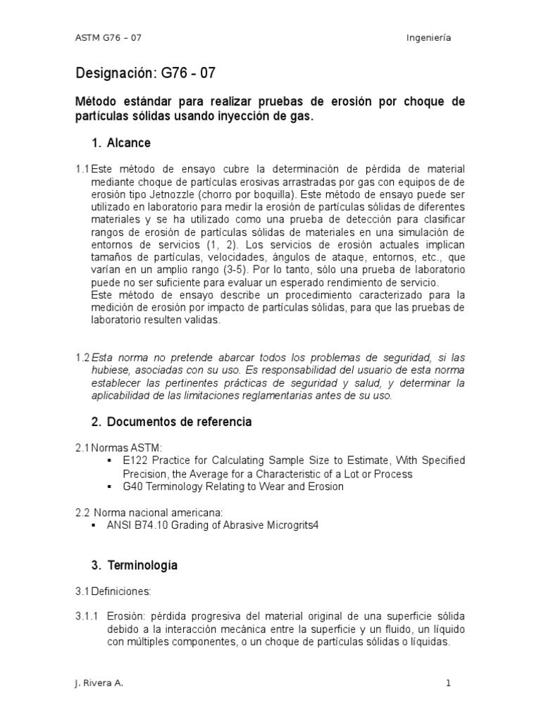 ASTM G 76 - Resumida | PDF | Revestimiento | Acero