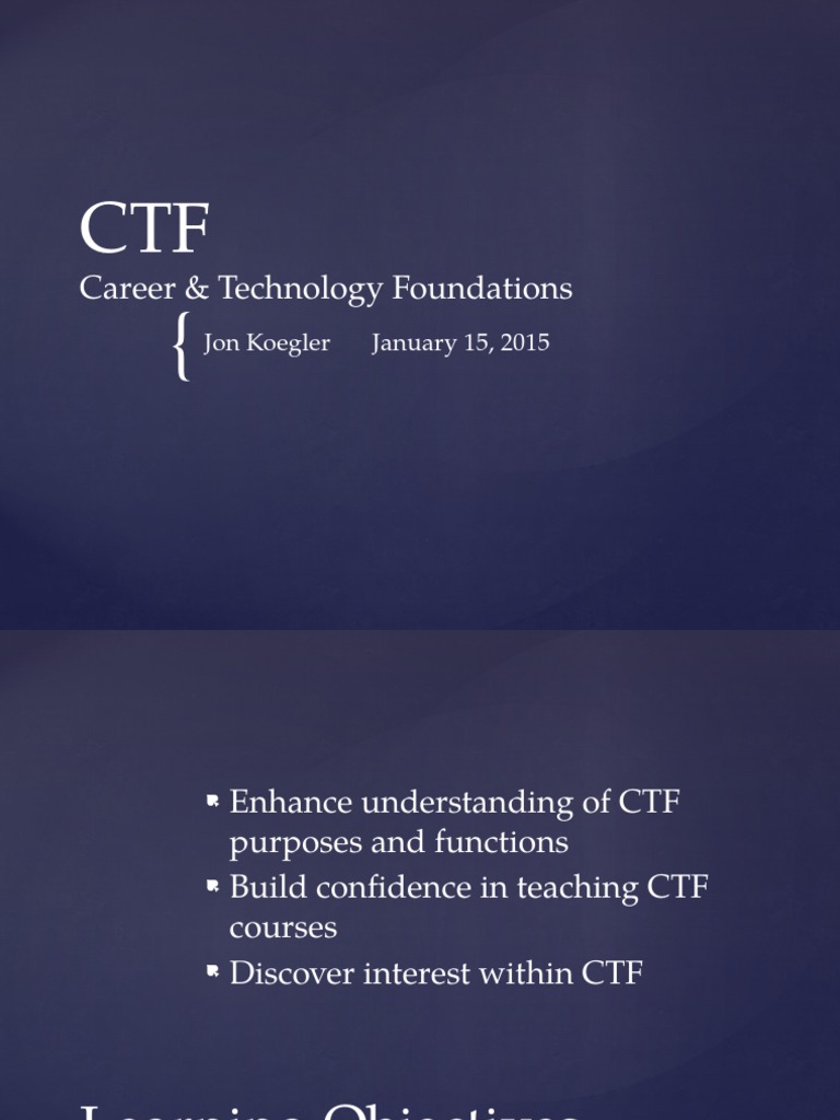 CTF Program Overview and Objectives | PDF | Career & Growth