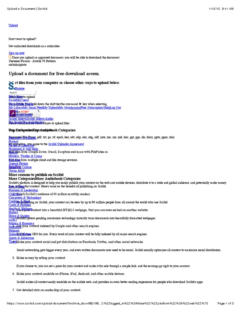 Upload A Document For Free Download Access.: Select Files From Your Computer or Choose Other ...