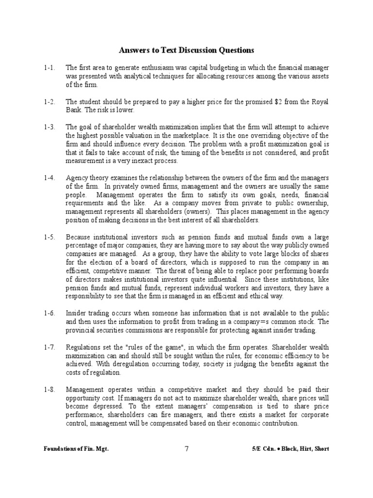 Financial Management Chapter 1 | Download Free PDF | Financial Markets ...
