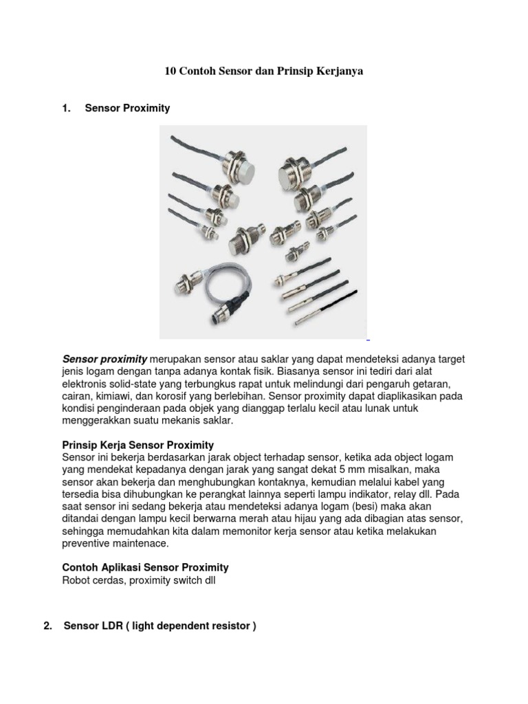 10 Contoh Sensor Dan Prinsip Kerjanya | PDF