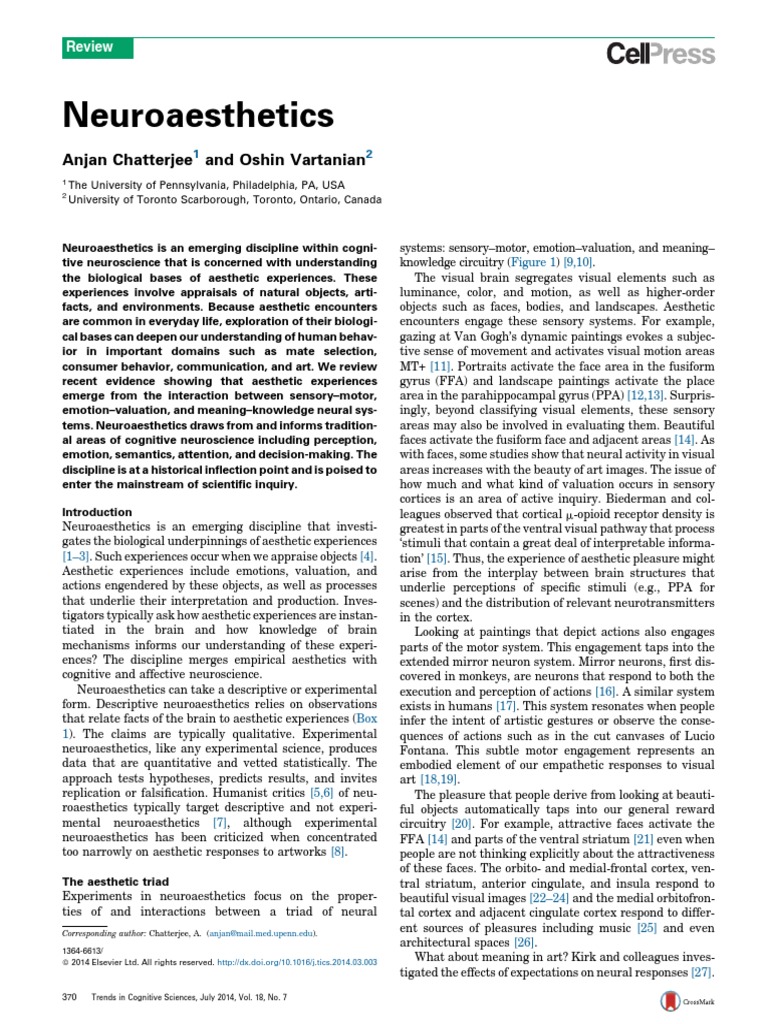Neuroaesthetics | PDF | Aesthetics | Emotions