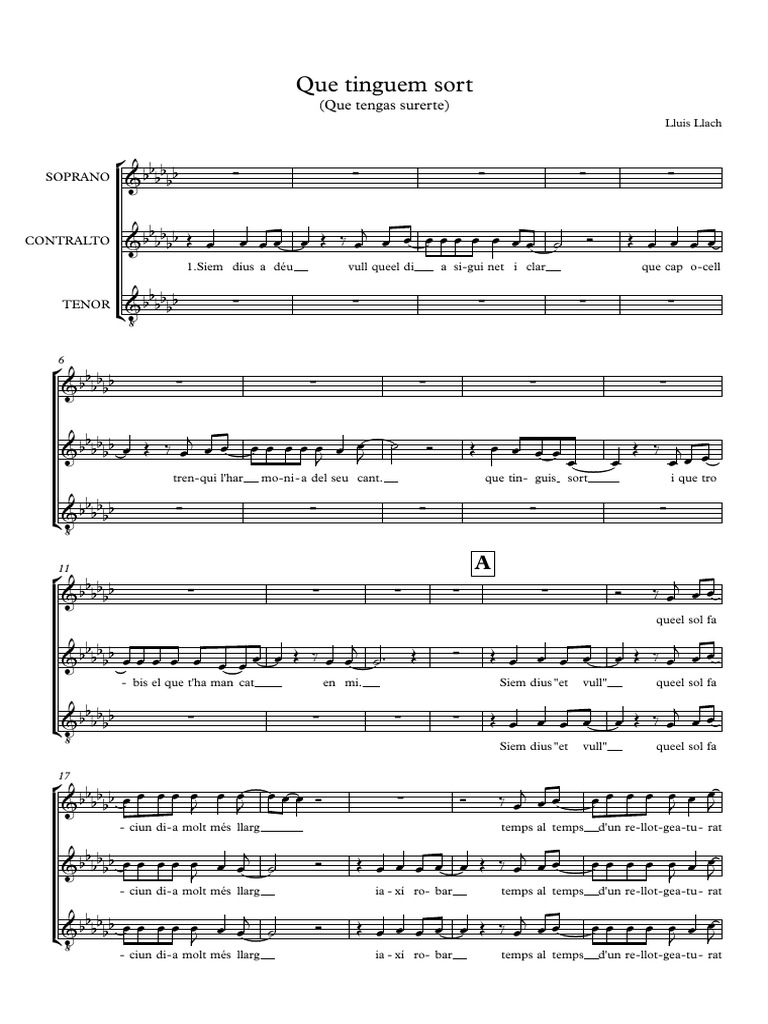Que Tinguem Sort | PDF | Chant | Musique vocale