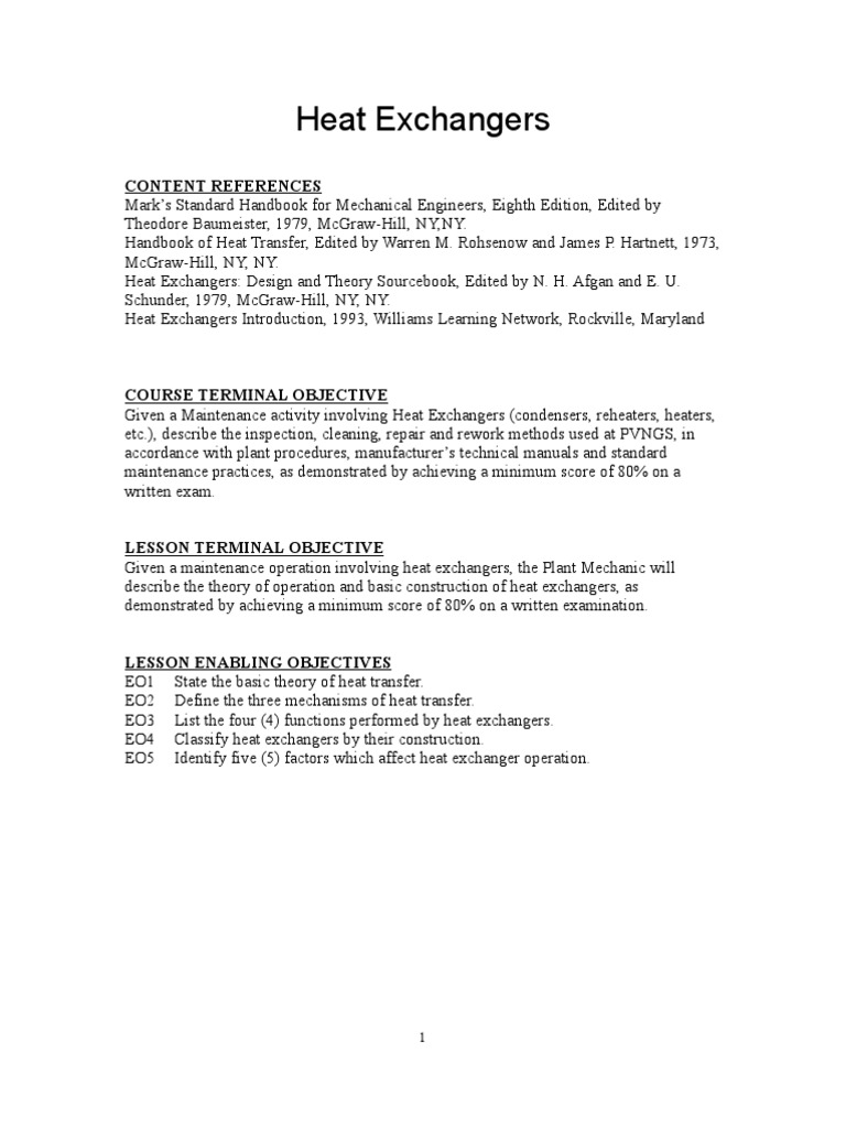 Heat Exchanger Student Handout | PDF | Heat Transfer | Heat Exchanger