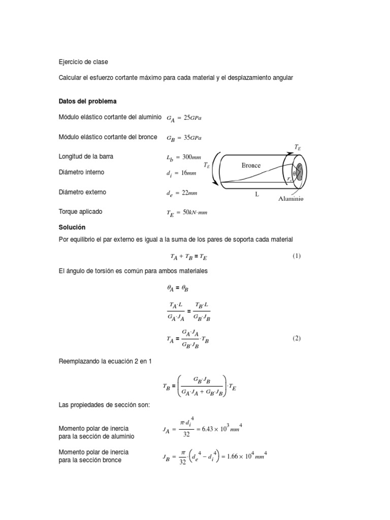 Esfuerzo Cortante Màximo Ejercicio Resuelto | PDF | Ciencia y matemáticas