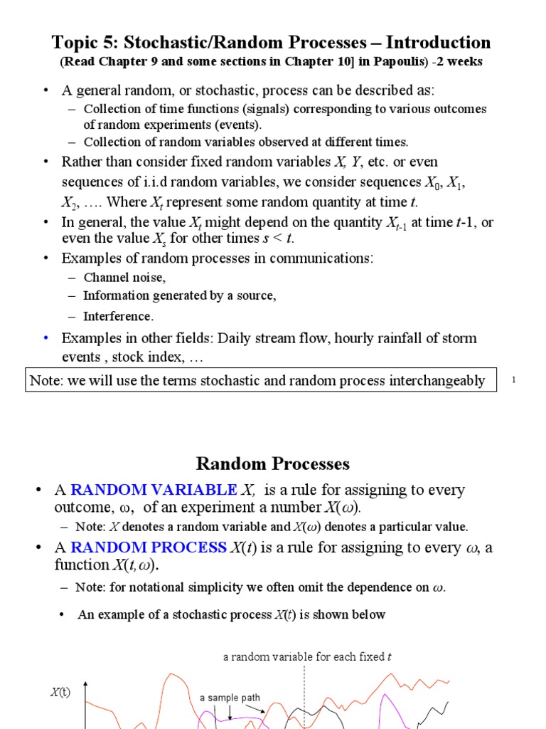 Topic 5 - Intro To Random Processes | PDF | Stationary Process ...