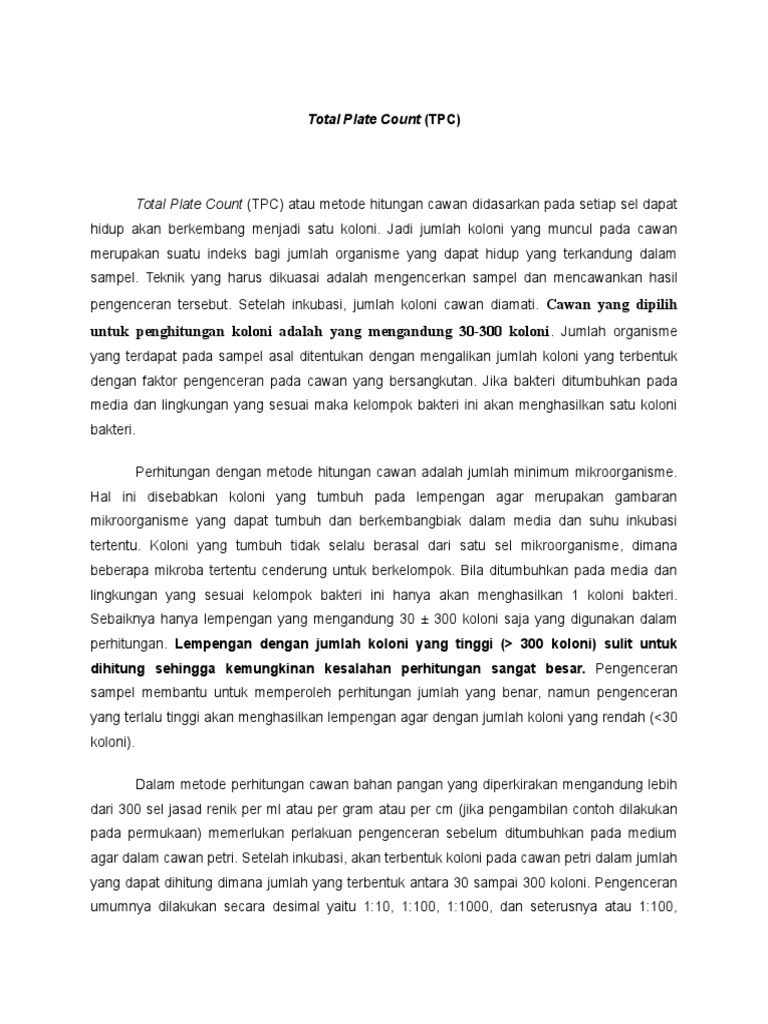 Total Plate Count | PDF