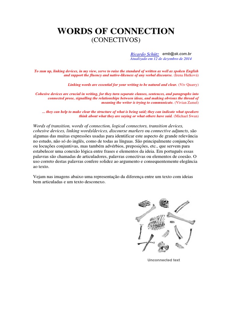 Words of Connection PDF | PDF | Gramática | Ortografia