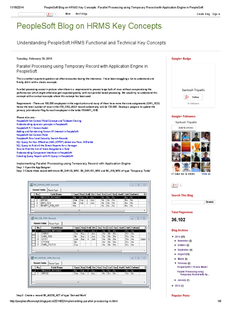 PeopleSoft Blog On HRMS Key Concepts - Parallel Processing Using Temporary Record With ...