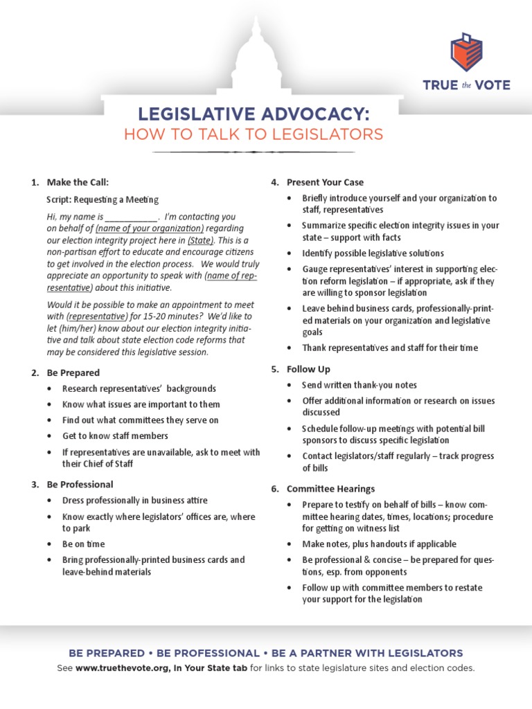 How To Talk With Legislators | PDF