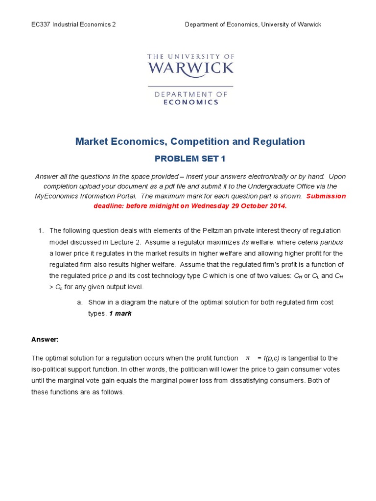 Problem Set Partial Done | PDF | Profit (Economics) | Moral Hazard